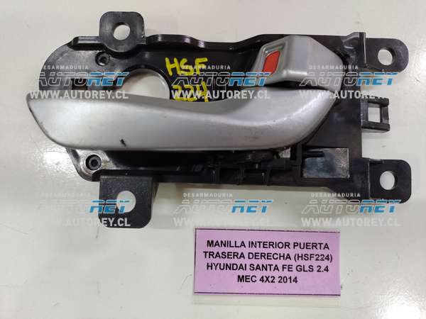 Manilla Interior Puerta Trasera Derecha (HSF224) Hyundai Santa fe GLS 2.4 MEC 4×2 2014 ...