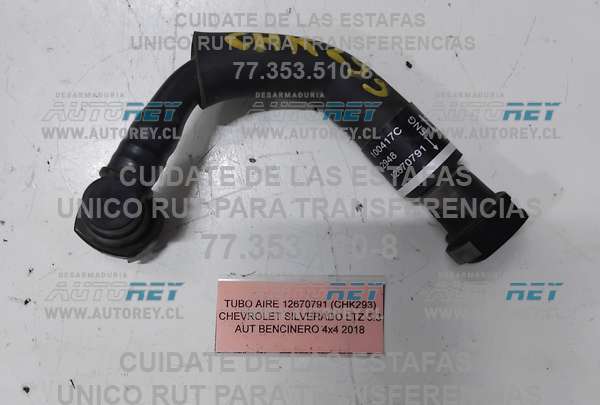 Tubo Aire 12670791 (CHK293) Chevrolet Silverado LTZ 5.3 Aut Bencinero 4 ...